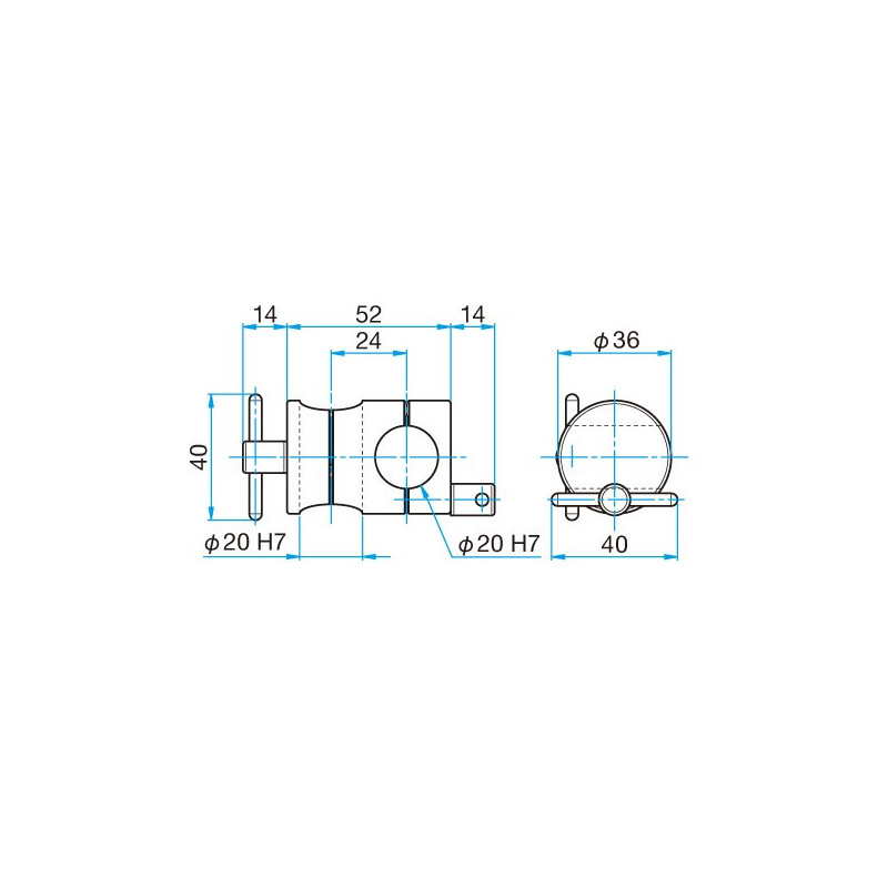 Cross Clamp, A: 20 mm, 0,11 kg