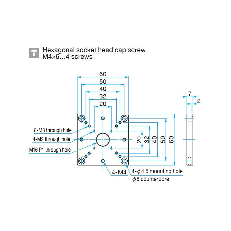 Adapter plate for axis