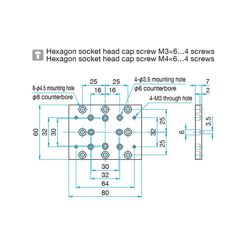 Conversion plate, 60x80 mm
