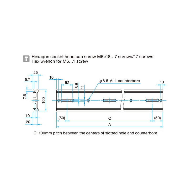 Large metric low profile optical rails