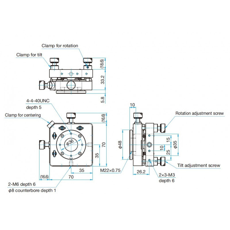 OSE-KLH-BE: OSE-KLH-BE-M22H: Laser Beam Expander Holders