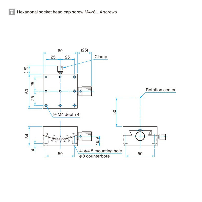 OSE-GOH-60A: Goniometers, 60 x 60 mm