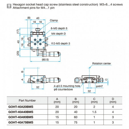 OSE-GOHT-40A-S: Goniometers, 40 x 40 mm