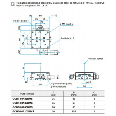 OSE-GOHT-60A-S: Goniometers, 60 x 60 mm