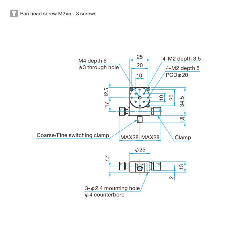 OSE-KSP-256/406: Rotation stages, Diameter25 mm