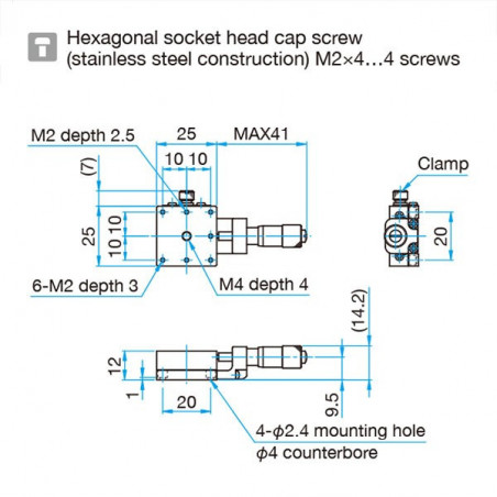 OSE-TSDH-251: X -Achsen, 25 x 25 mm