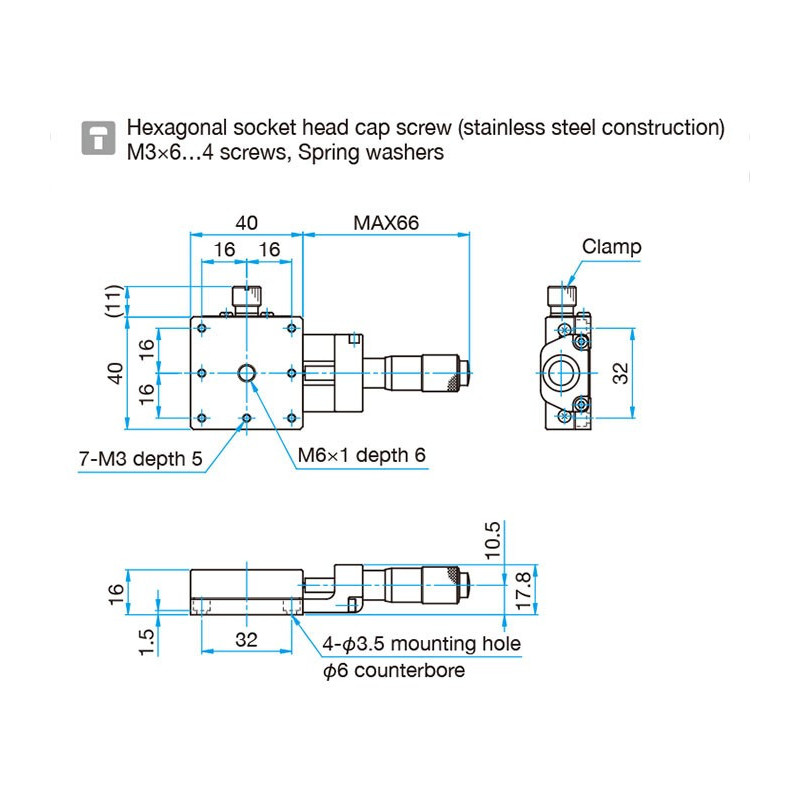 OSE-TSDH-401: X axis, 40 x 40 mm