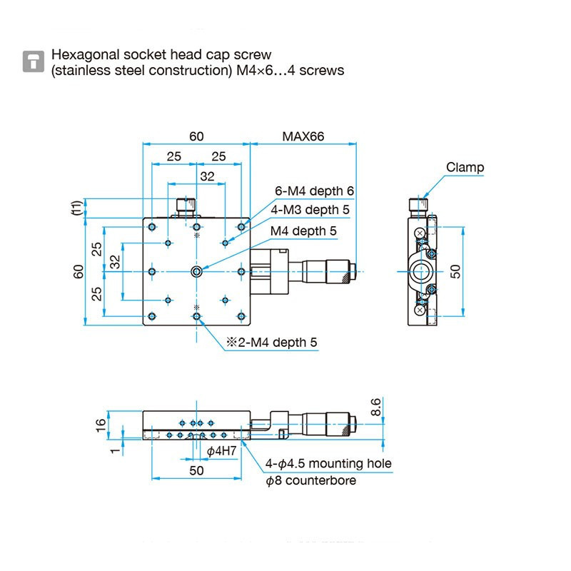 OSE-TSDH-601: X axis, 60 x 60 mm